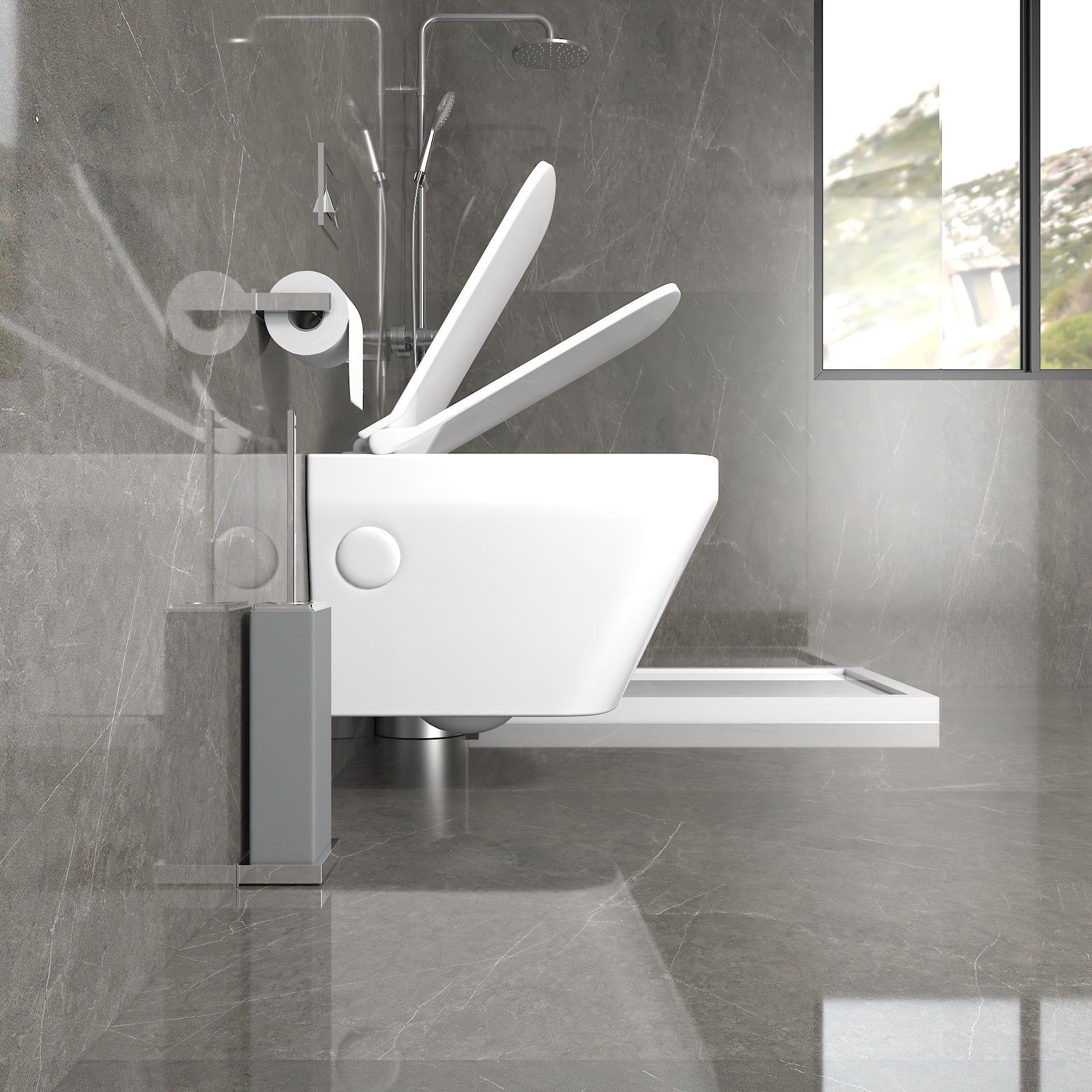 B Backline Ceramic Wall Mount , Wall Hung Western Water Closet Rimless