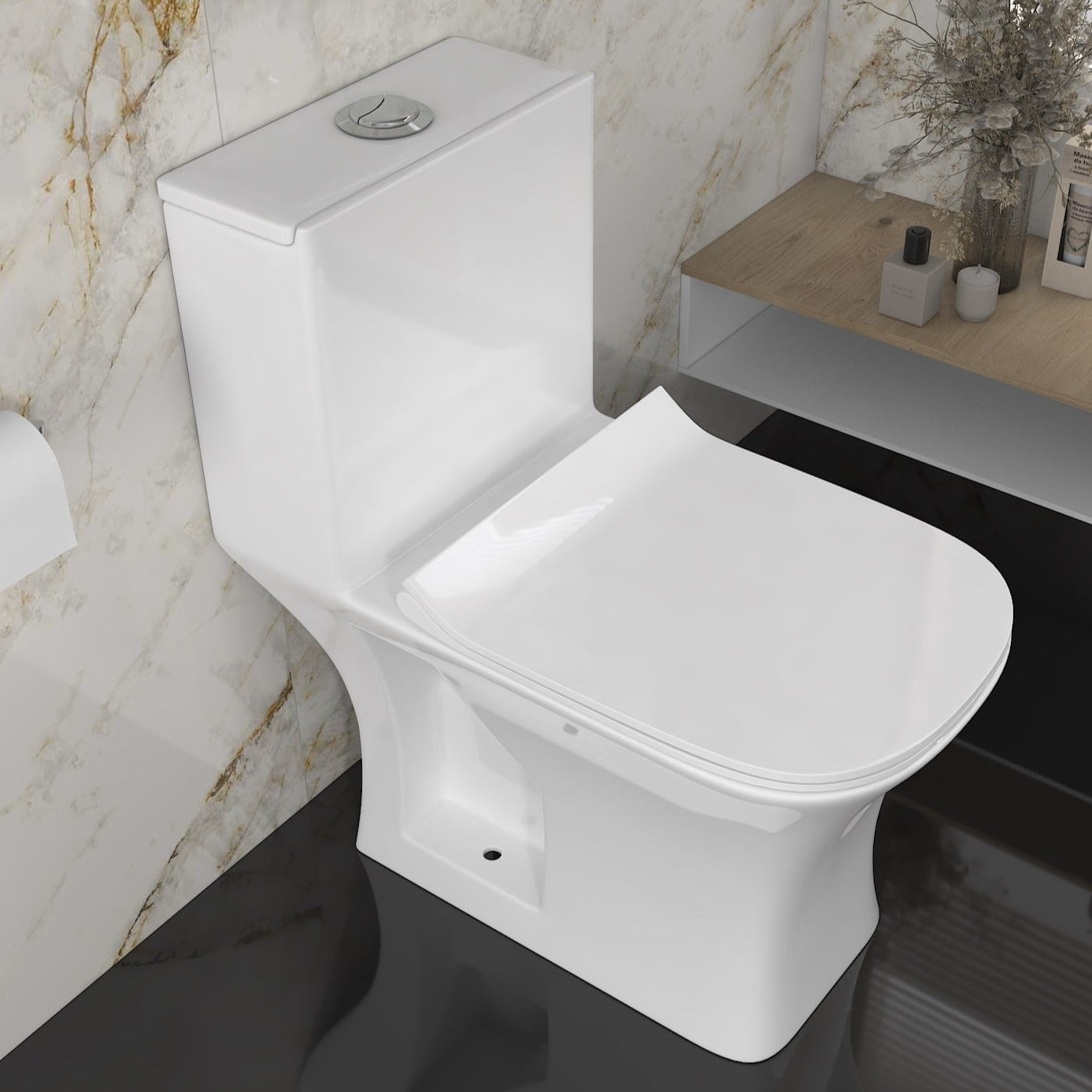 B Backline Ceramic One-Piece Washdown Toilet Western Commode in White