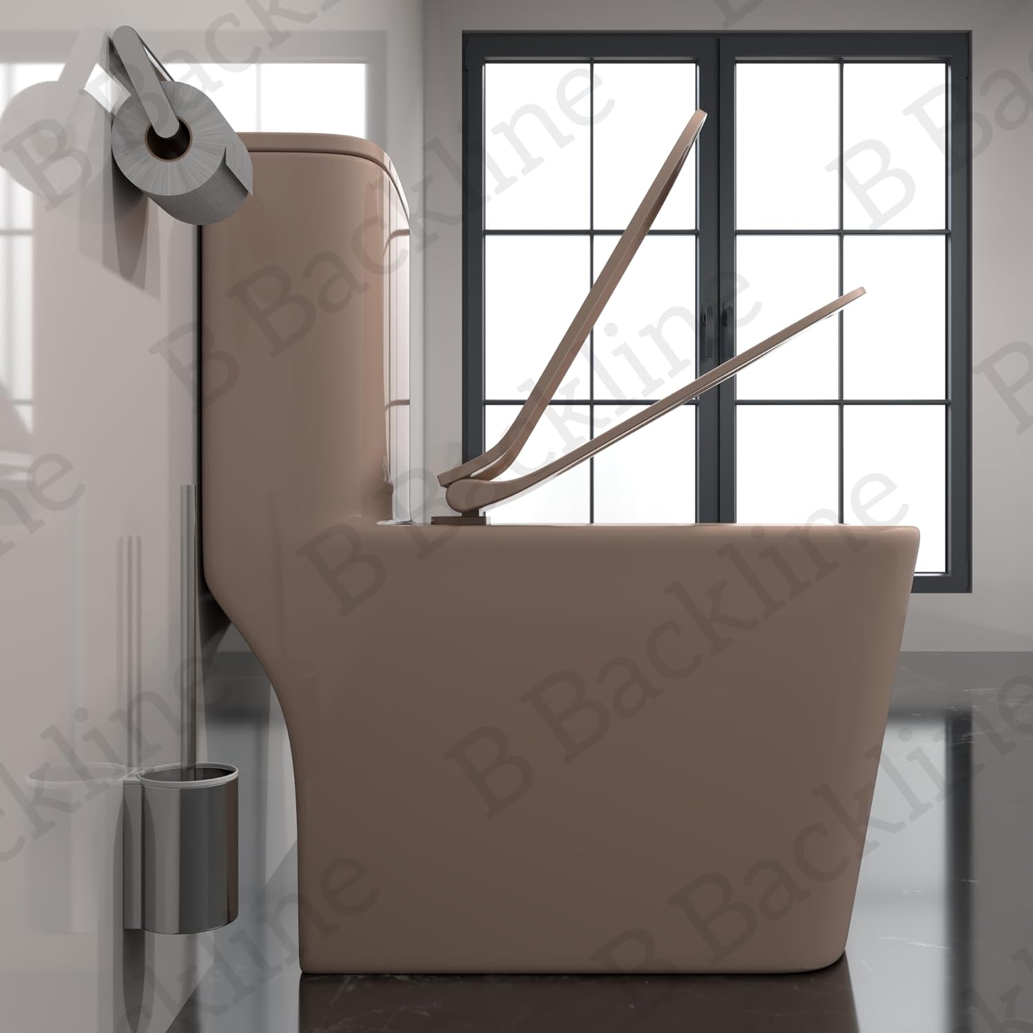 B Backline Ceramic Western Toilet One-Piece Commode Pink Color S-Trap