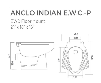 B Backline Floor Mounted Commode Anglo Indian Toilet Water Closet / We