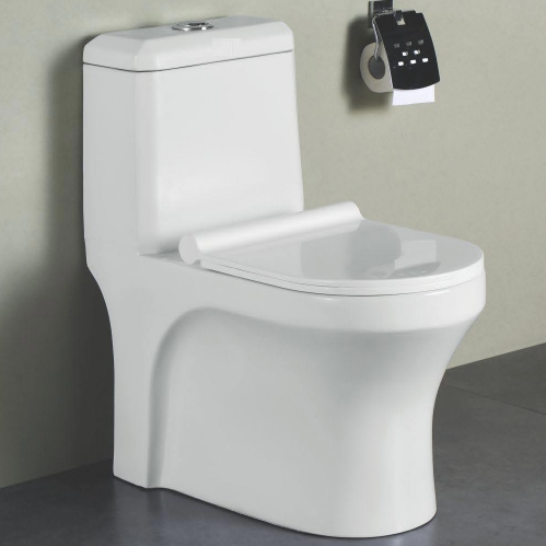 B Backline Ceramic One-Piece Toilet Western Commode in White Color